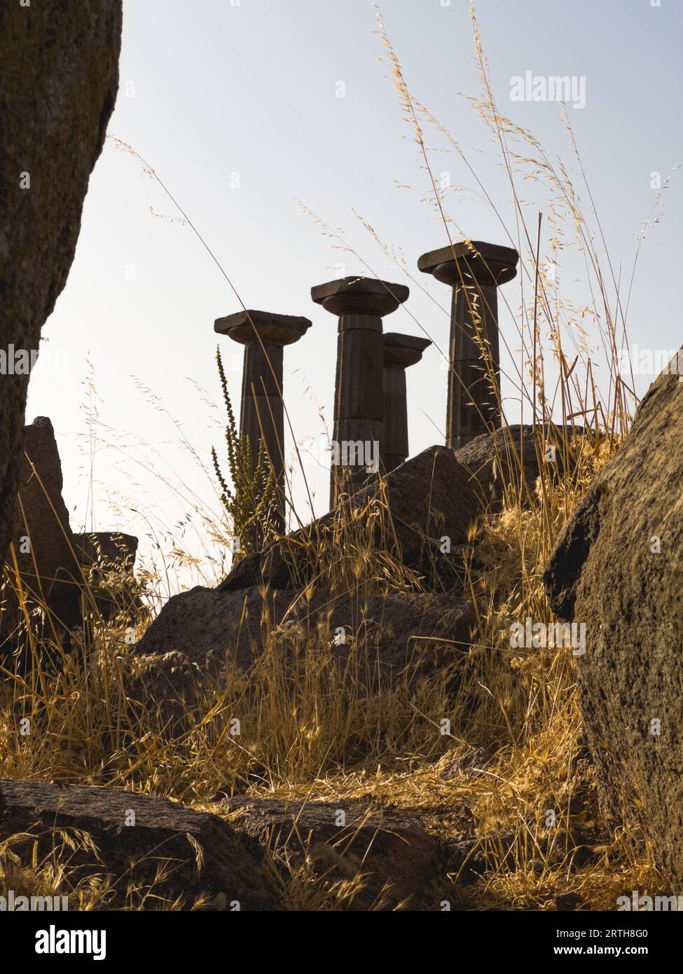 Ancient columns of Athena Temple, Assos, Canakkale, Turkey , The Temple ...