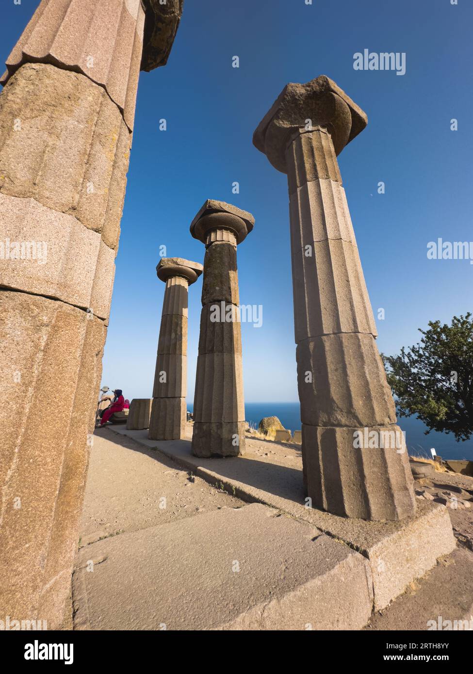 Ancient columns of Athena Temple, Assos, Canakkale, Turkey , The Temple ...