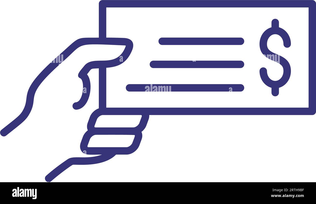 Hand holding bank bill line icon Stock Vector Image & Art - Alamy