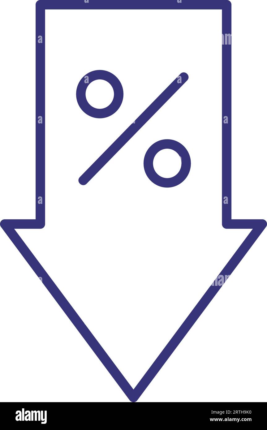 Percent down line icon Cut Out Stock Images & Pictures - Alamy
