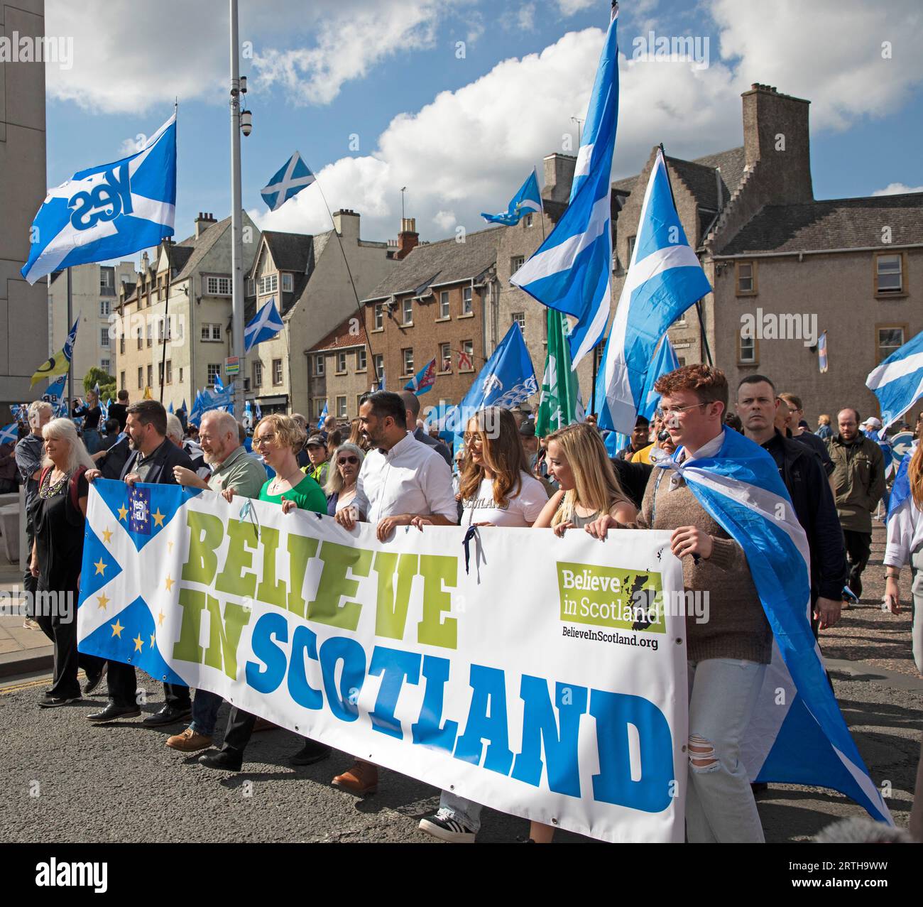 March and Rally for an Independent Scotland in the EU, 2023 Stock Photo ...