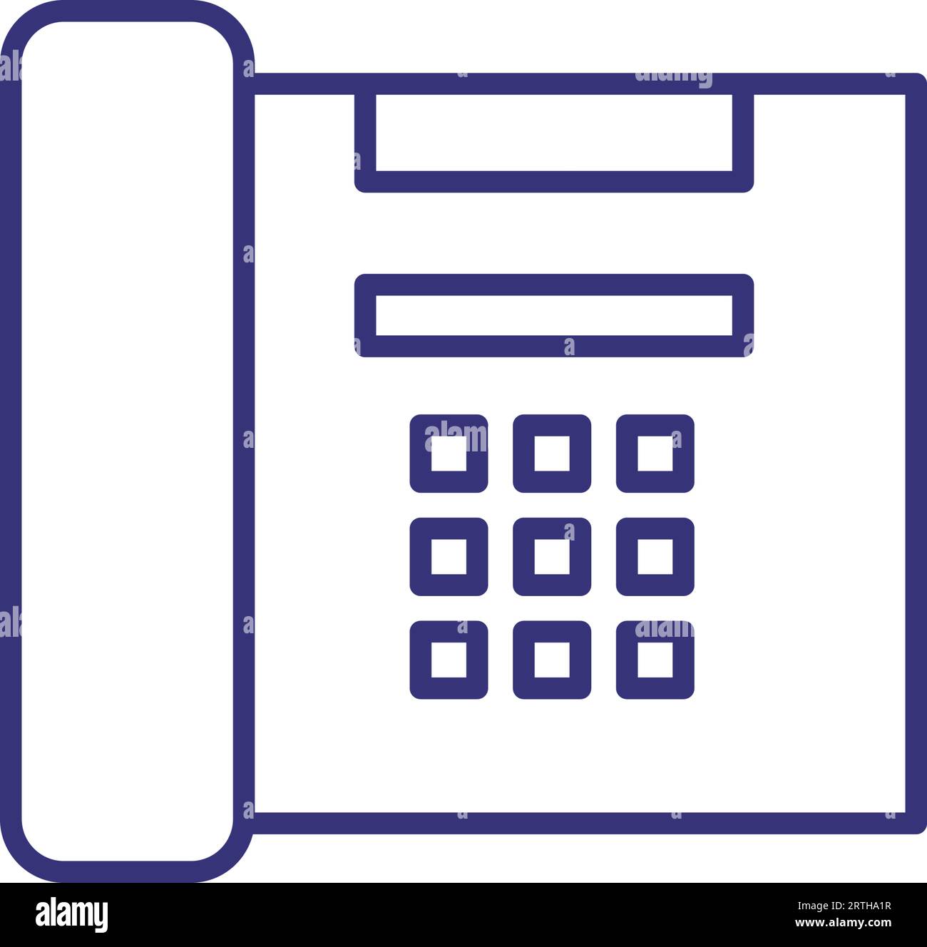 Retro office phone outline icon Stock Vector Images - Alamy