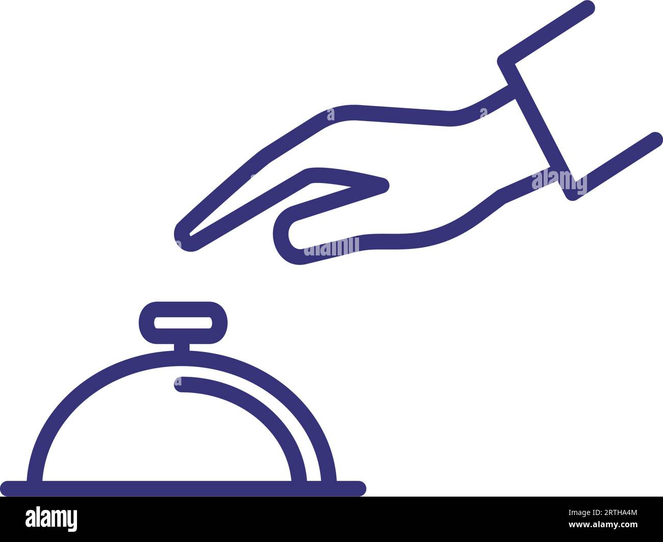 Hand touching bell service line icon Stock Vector Image & Art - Alamy