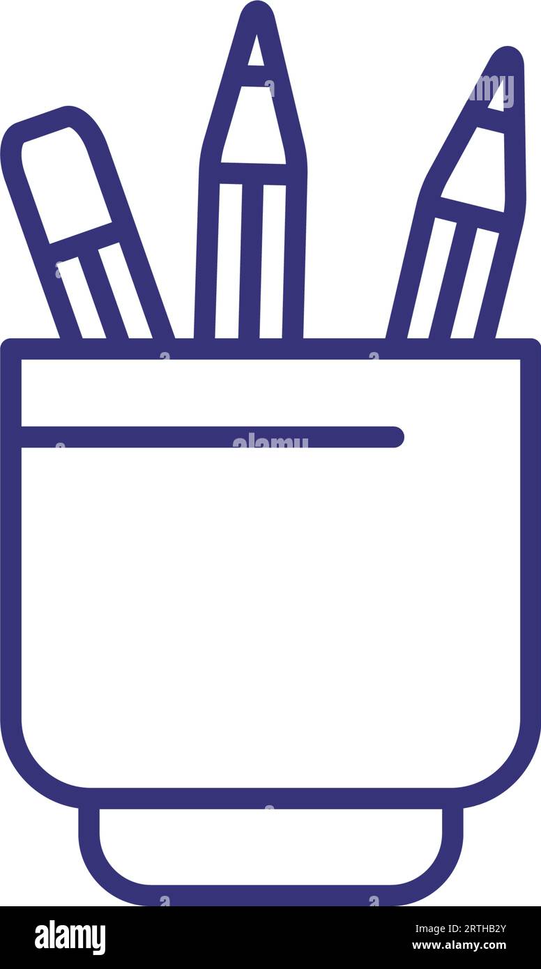 Pencil stand line icon Stock Vector Image & Art - Alamy