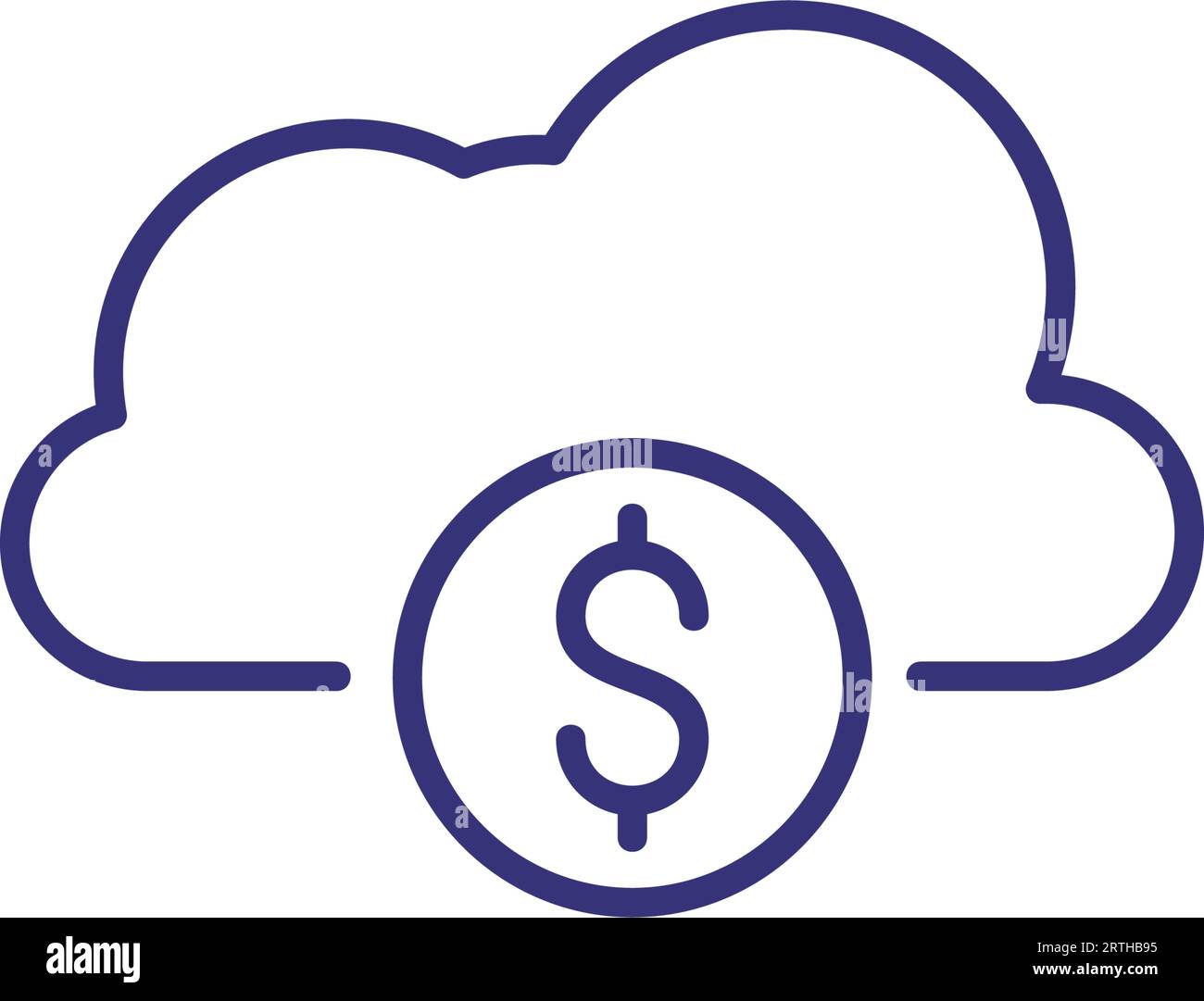 Cloud money line icon Stock Vector Image & Art - Alamy