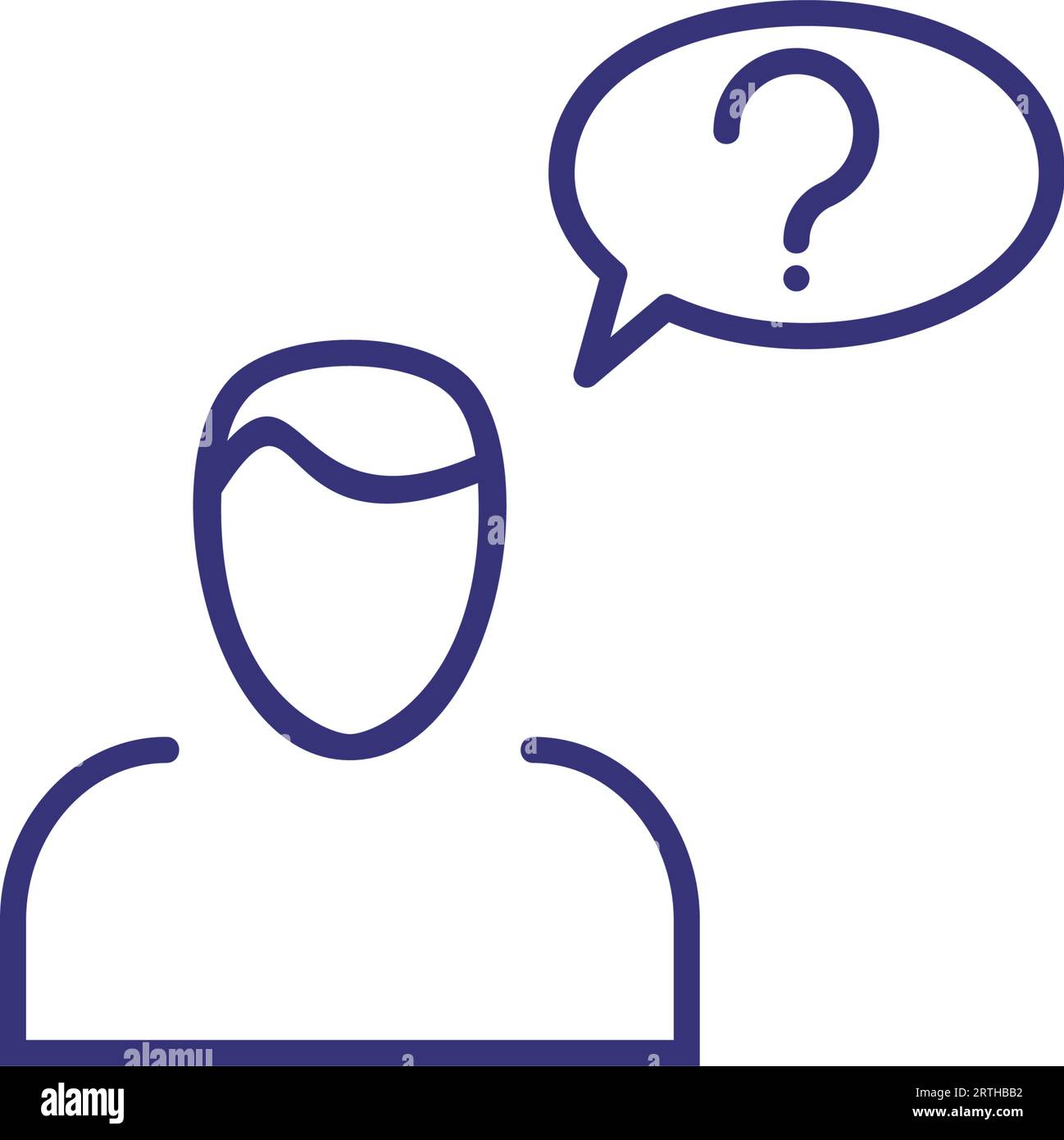 Question answer thin line Stock Vector Images - Alamy