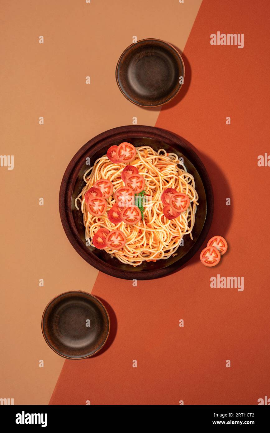 Top view macaroni basil hi-res stock photography and images - Alamy