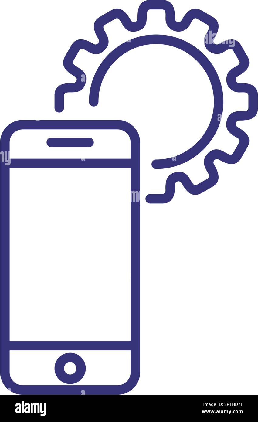 Mobile app line icon Stock Vector Image & Art - Alamy