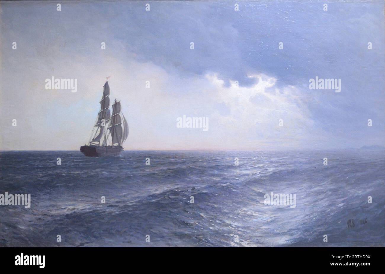 Lev Lagorio Sea landscape, 1886. Reproduction of old postcards, USSR ...