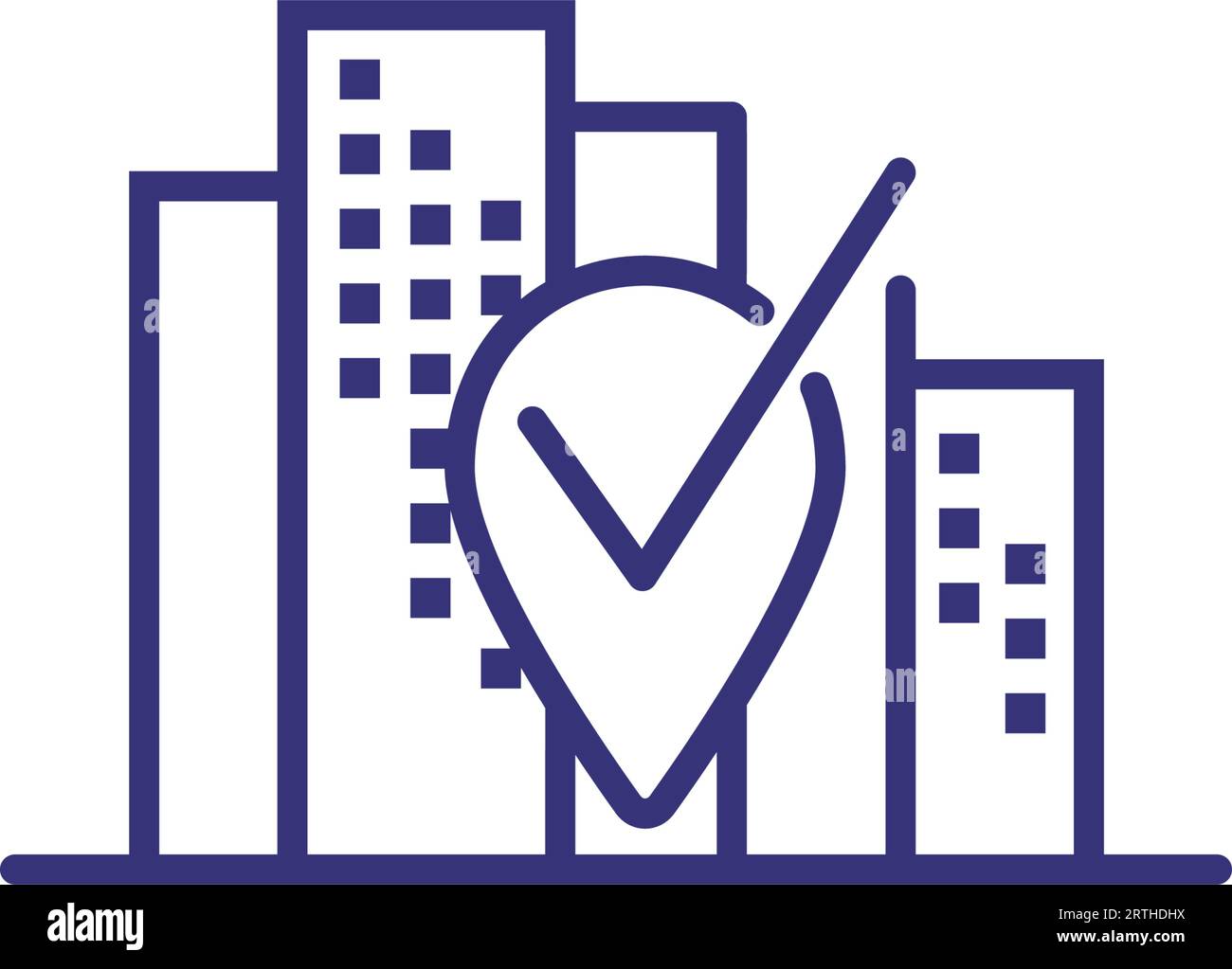 Tick location pin Cut Out Stock Images & Pictures - Alamy