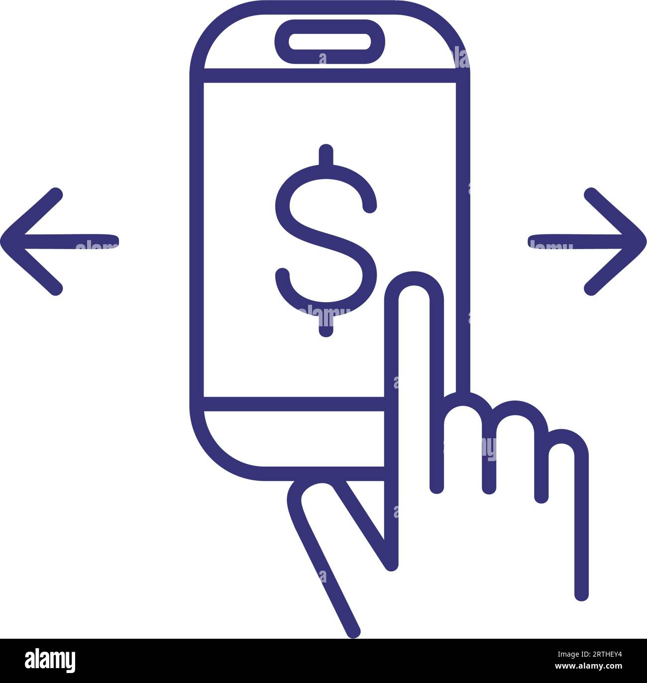 Mobile payment line icon Stock Vector Image & Art - Alamy