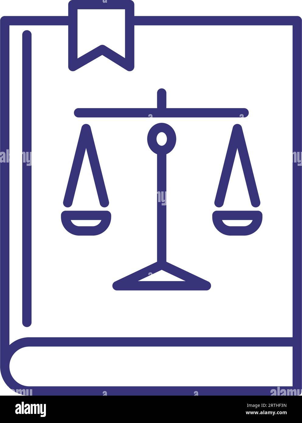 Law book icon thin Cut Out Stock Images & Pictures - Alamy