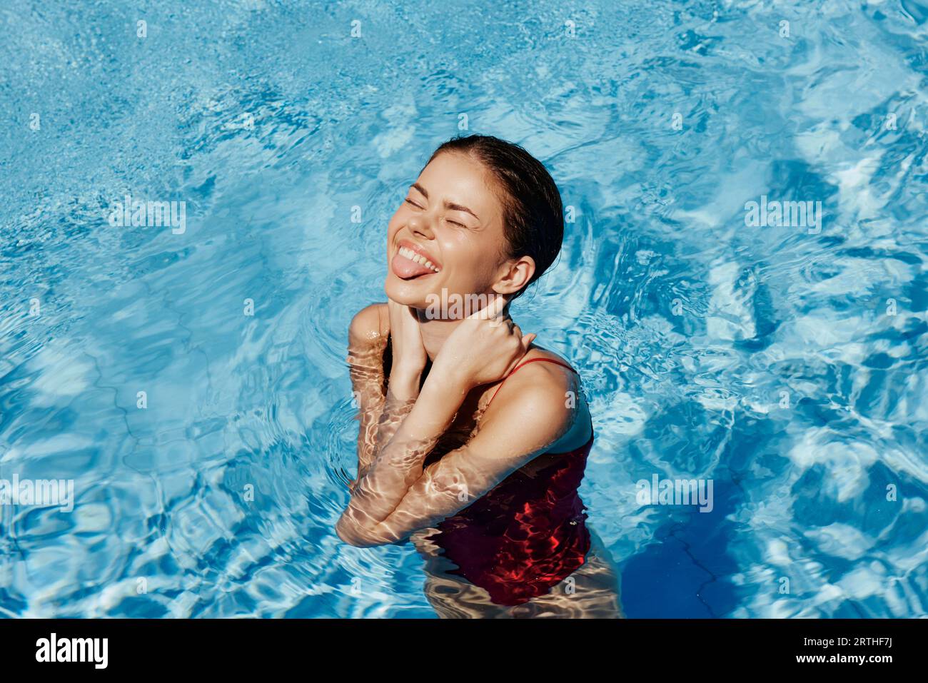 Female swimmer wet hair hi-res stock photography and images - Alamy