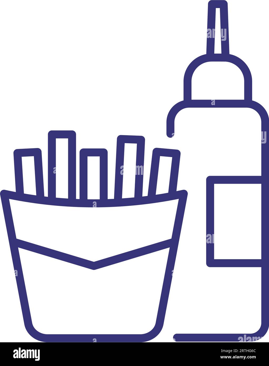 French fries icon linear Cut Out Stock Images & Pictures - Alamy