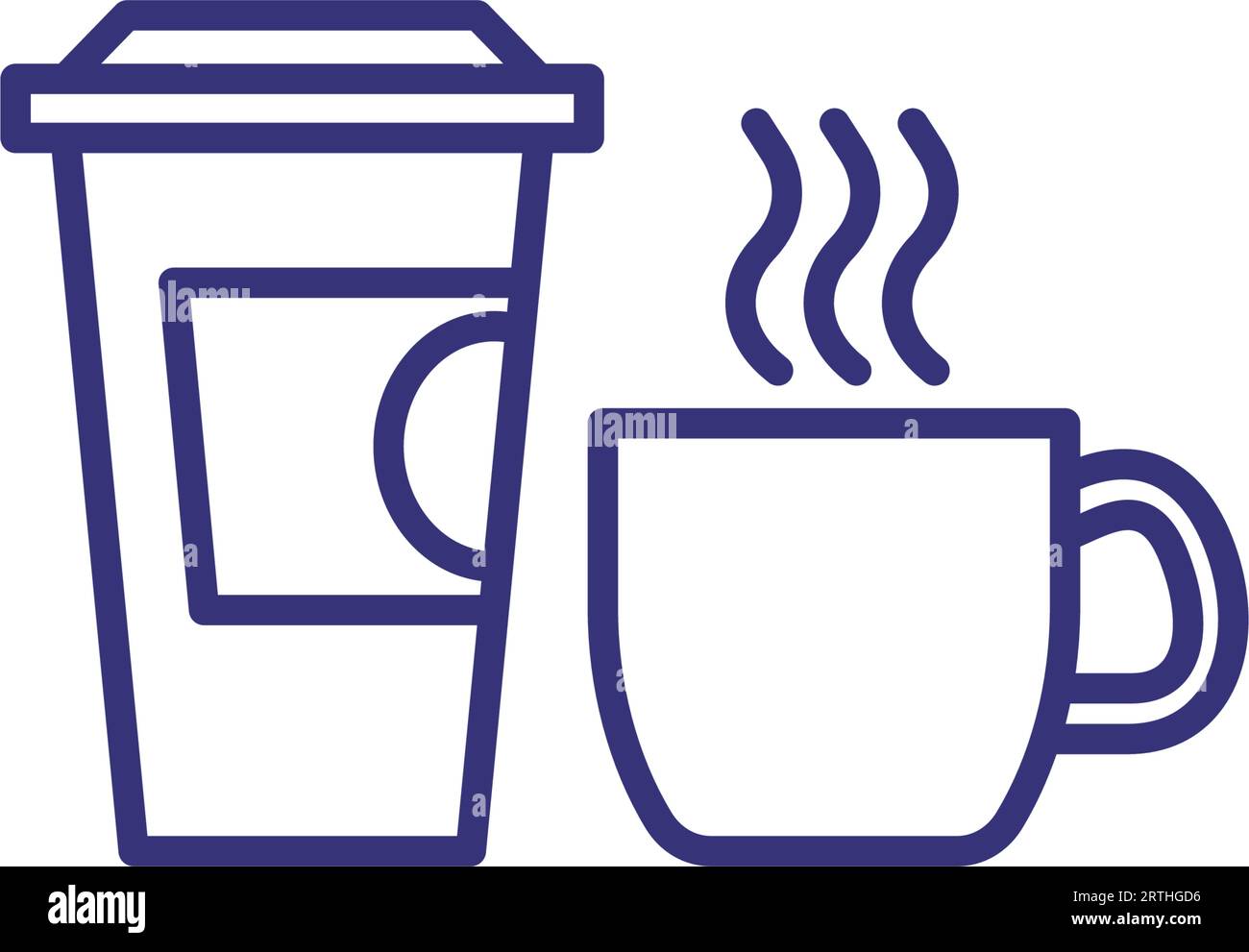 Two hot drinks Stock Vector Images - Alamy