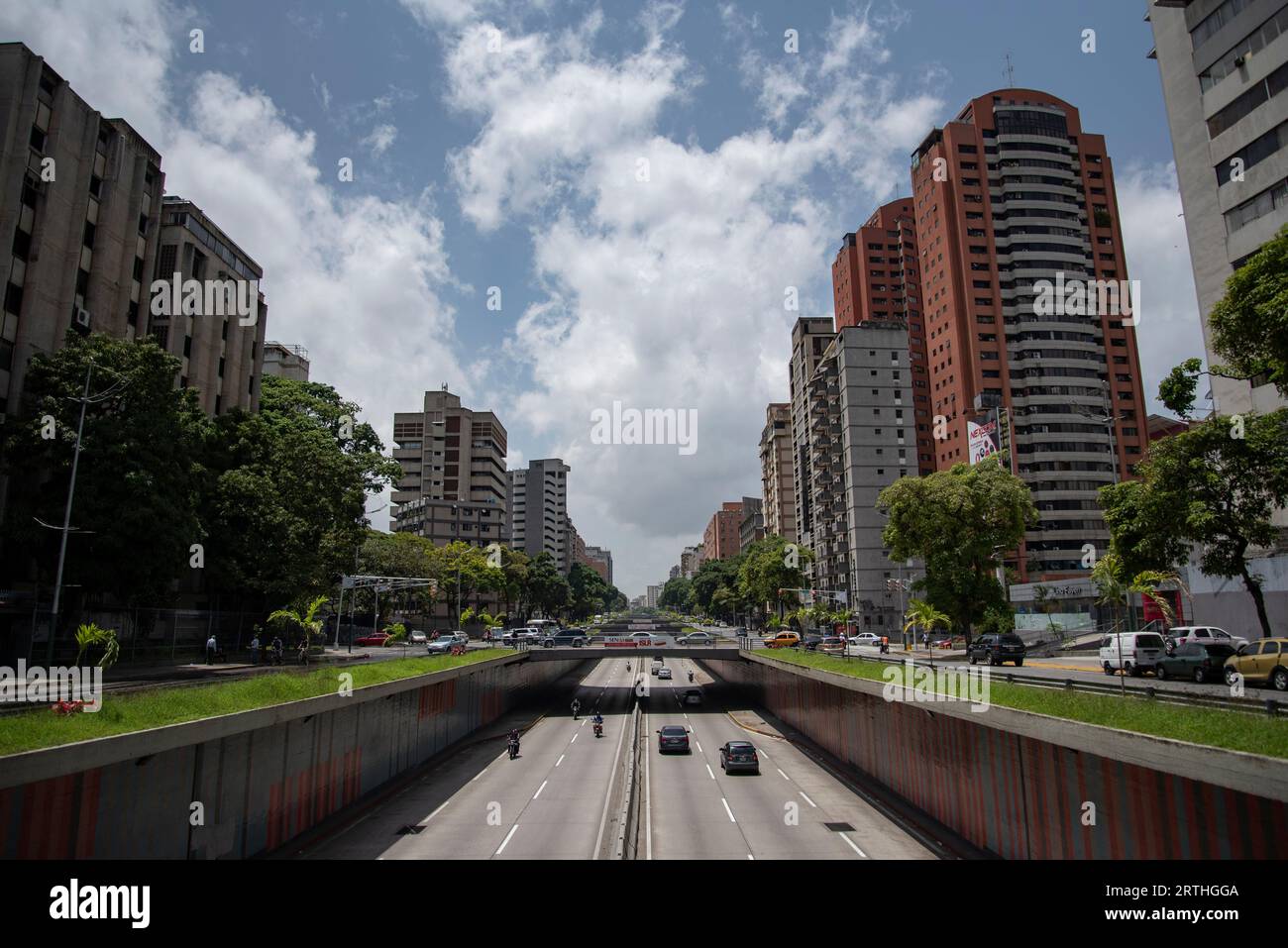 CARACAS, Sept. 13, 2023 (Xinhua) -- Vehicles run on a highway in ...