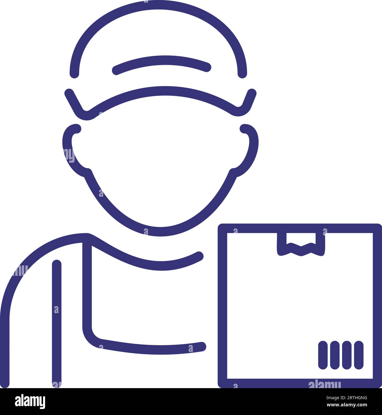 Delivery man avatar cap box hi-res stock photography and images - Alamy