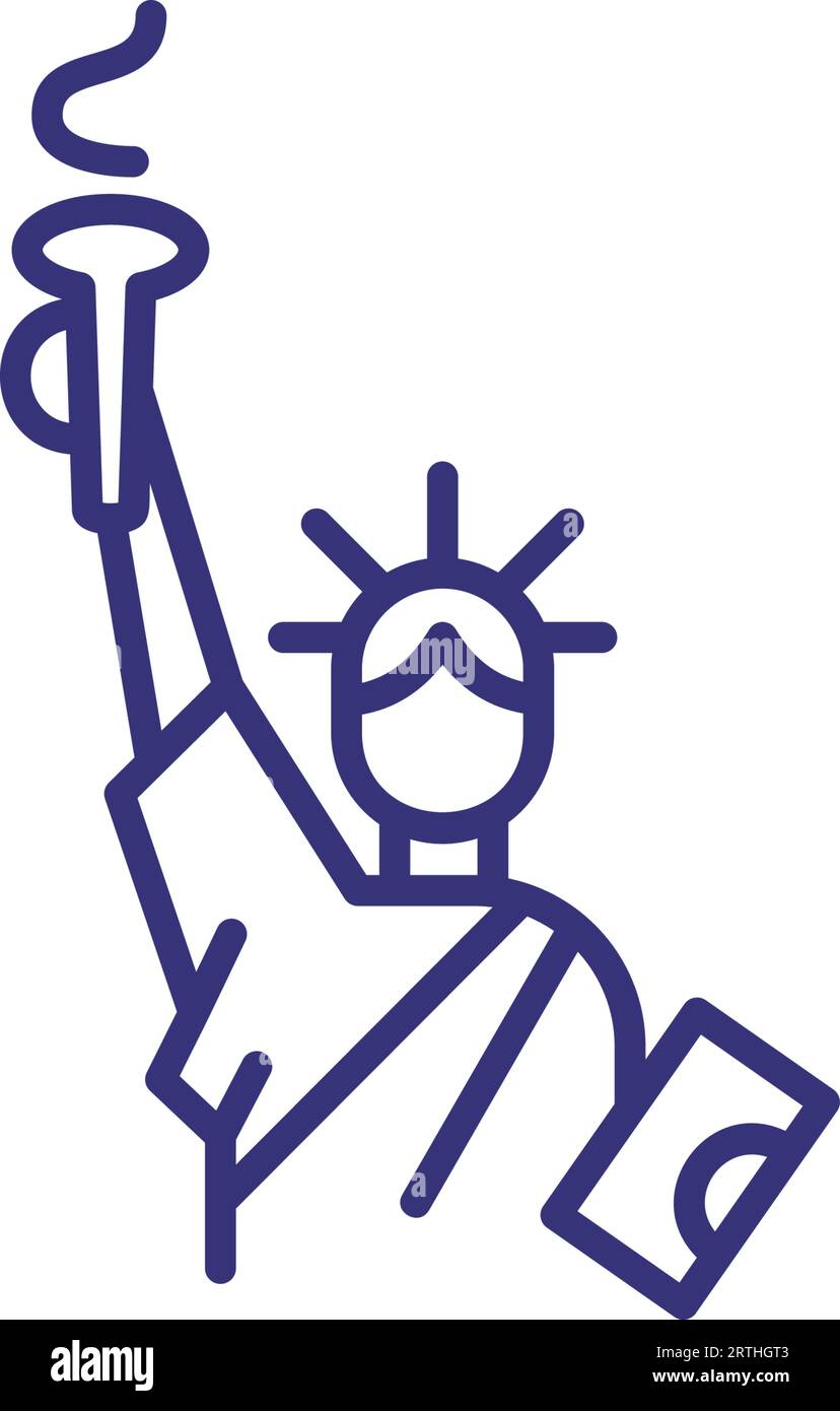 Statue of liberty line icon Stock Vector Image & Art - Alamy