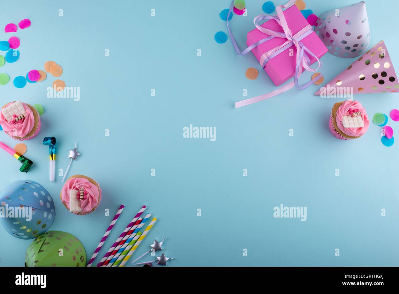Birthday party concept with cupcake Stock Photo - Alamy