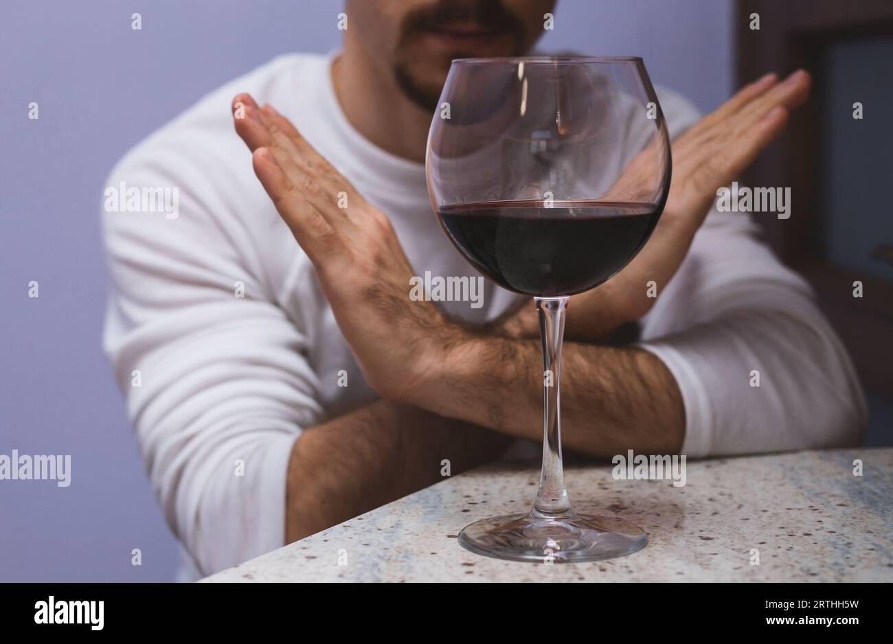 To stop drinking. Alcoholism concept. Stop alcohol addiction. Addicting ...