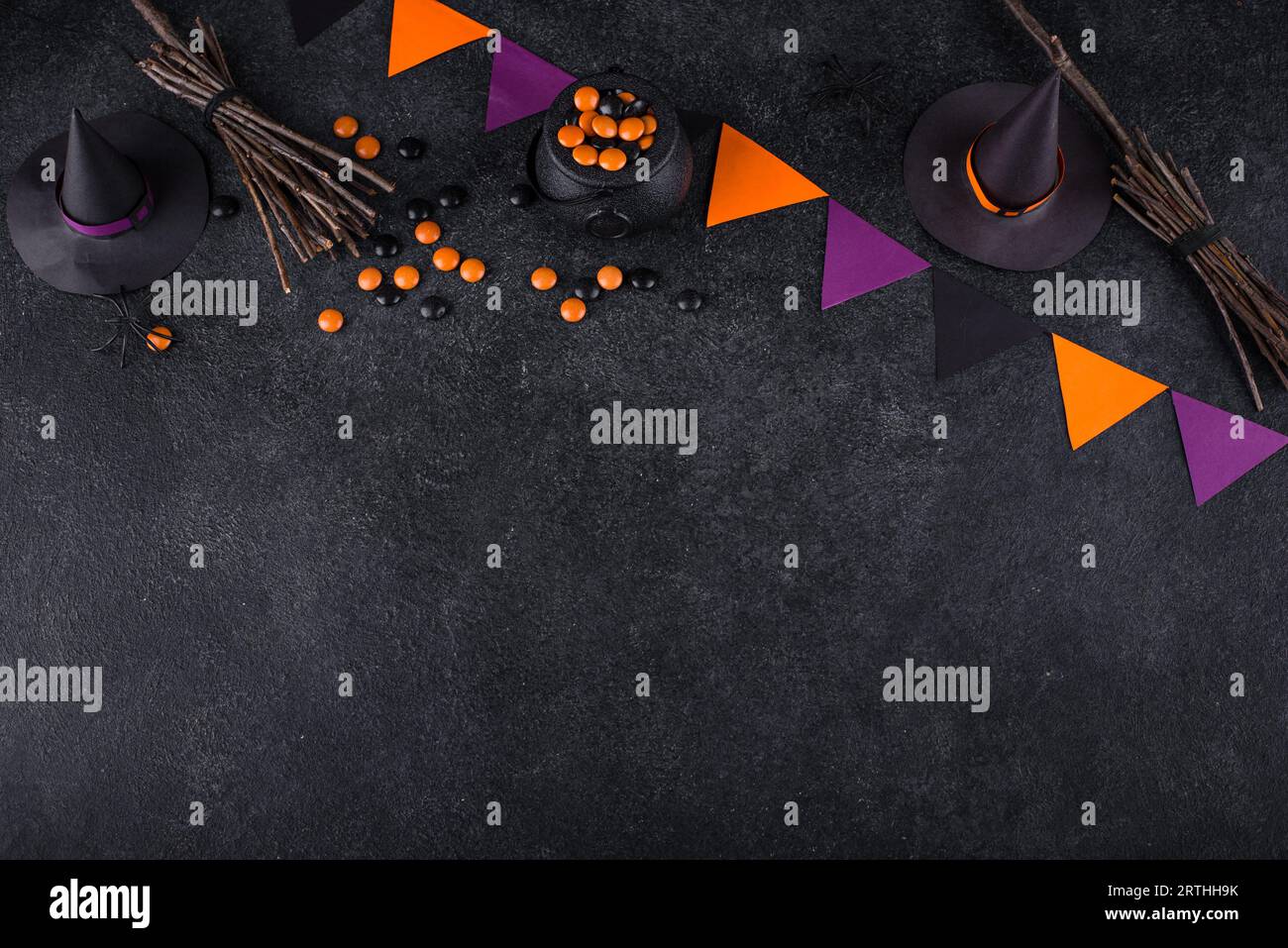 Halloween background with witches hat Stock Photo - Alamy