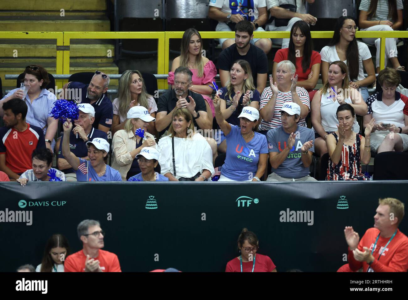 Zagreb, Croatia. 13th Sep, 2023. USA supporters cheer on the stands ...