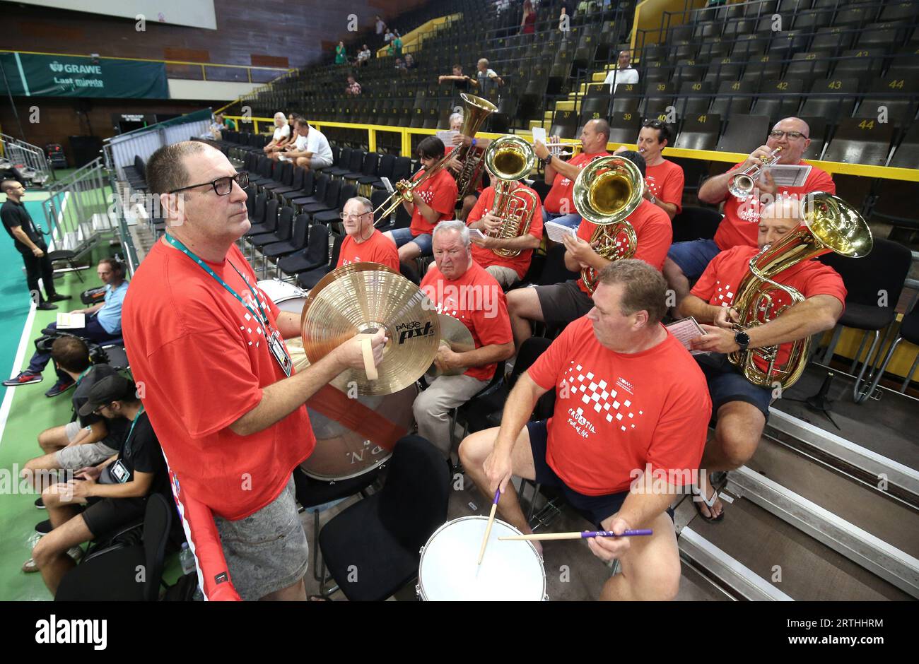Zagreb, Croatia. 13th Sep, 2023. Croatia supporters cheer on the stands ...
