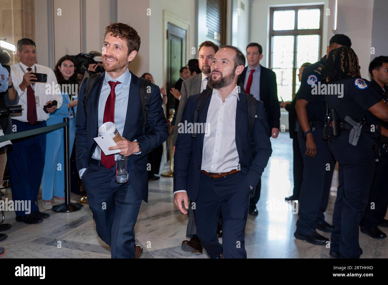 Tristan Harris, left, and Aza Raskin, co-founders of the Center for ...