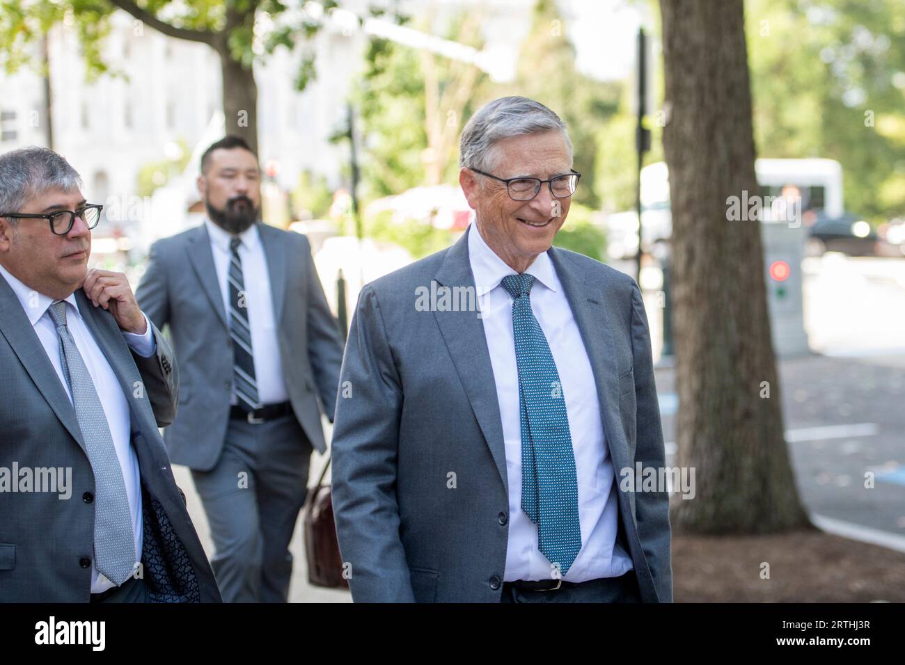 Microsoft founder bill gates arrives hi-res stock photography and ...