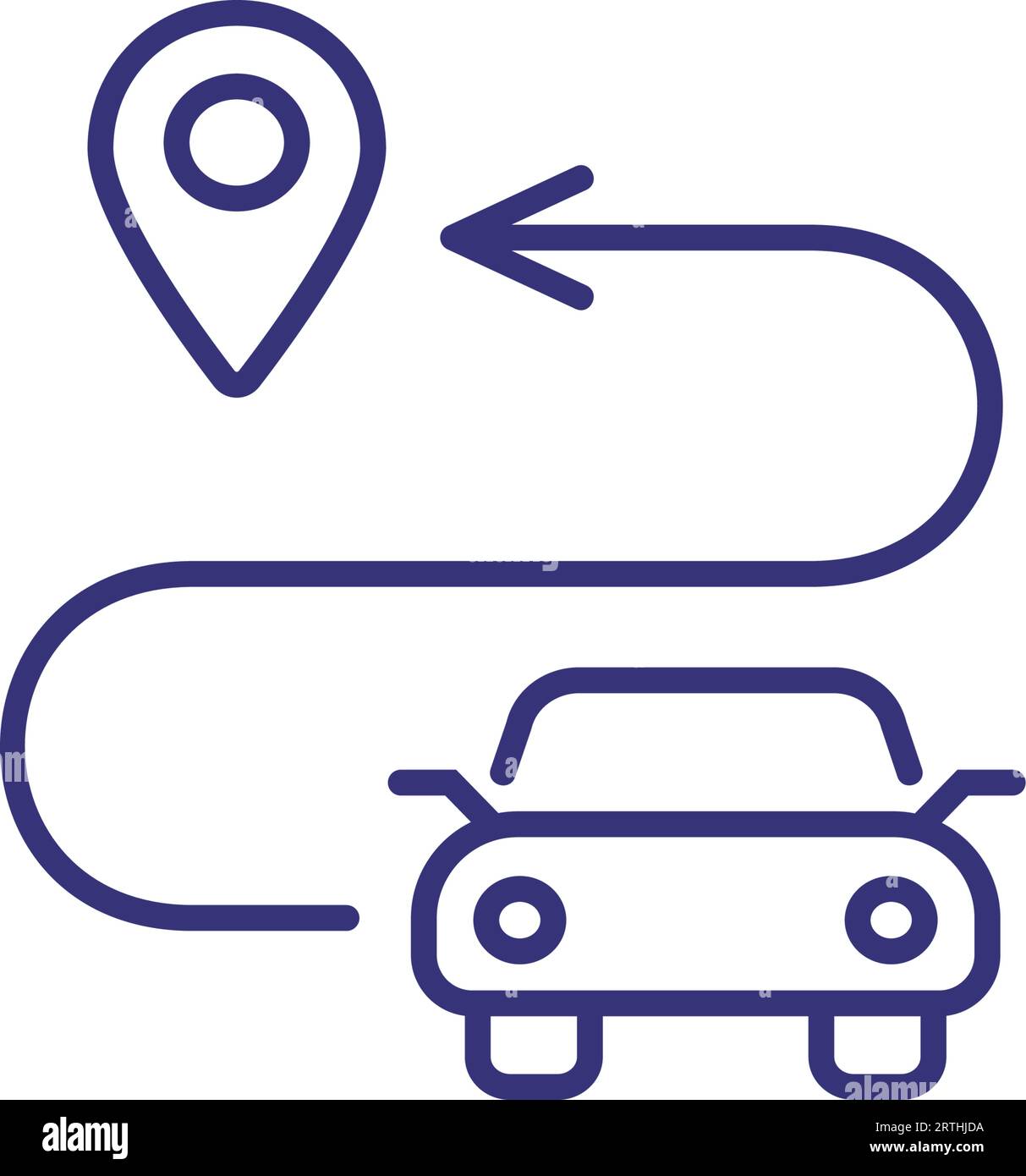 Auto route line icon Stock Vector Image & Art - Alamy