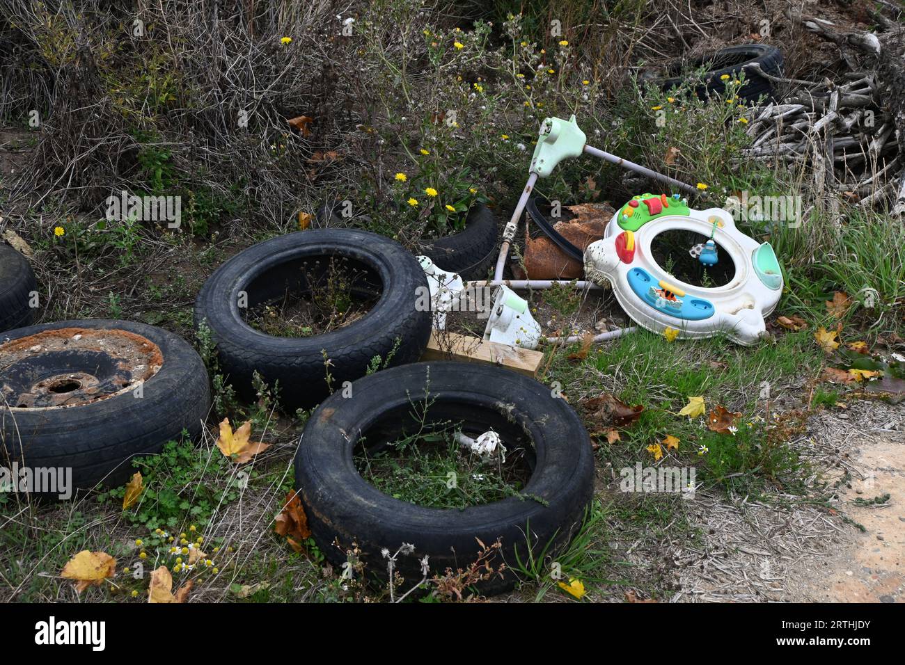 Rubbish Fly Tipped Stock Photo Alamy