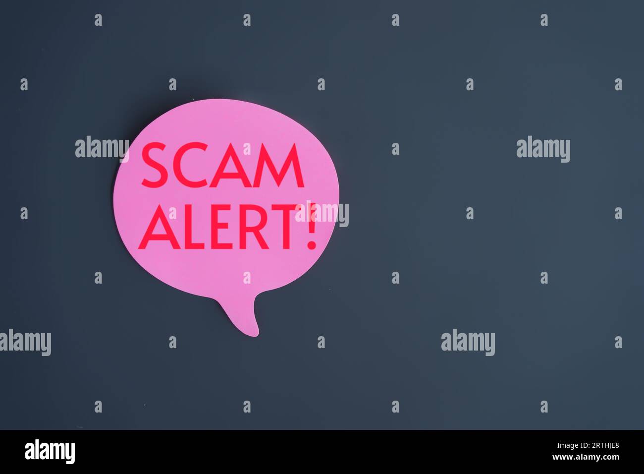 Top view image of speech bubble with text SCAM ALERT!. Copy space for ...