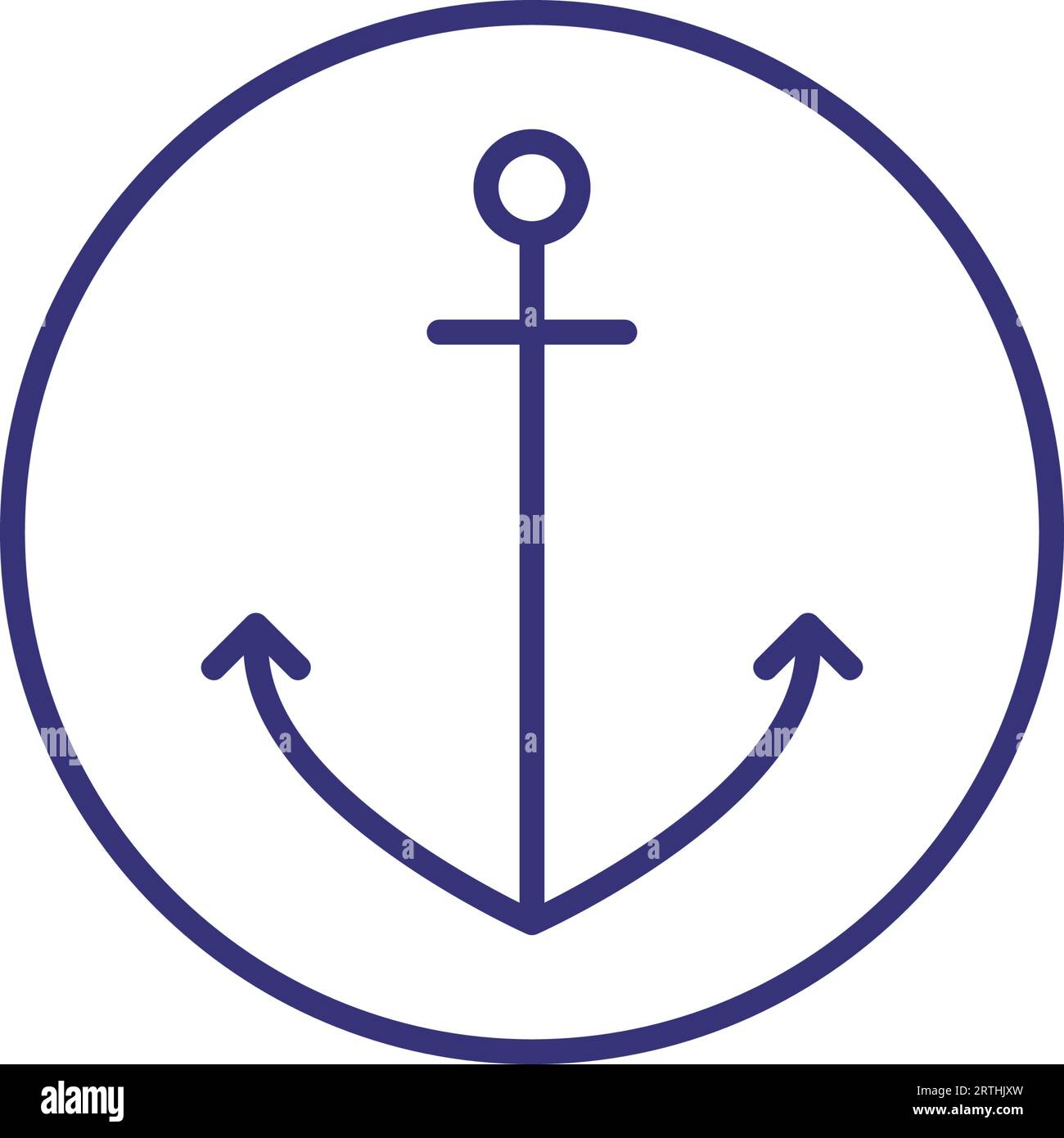 Anchor emblem line icon Stock Vector Image & Art - Alamy