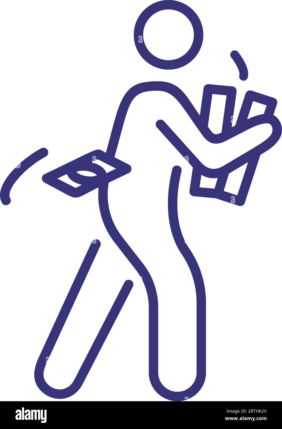 Man carrying money line icon Stock Vector Image & Art - Alamy