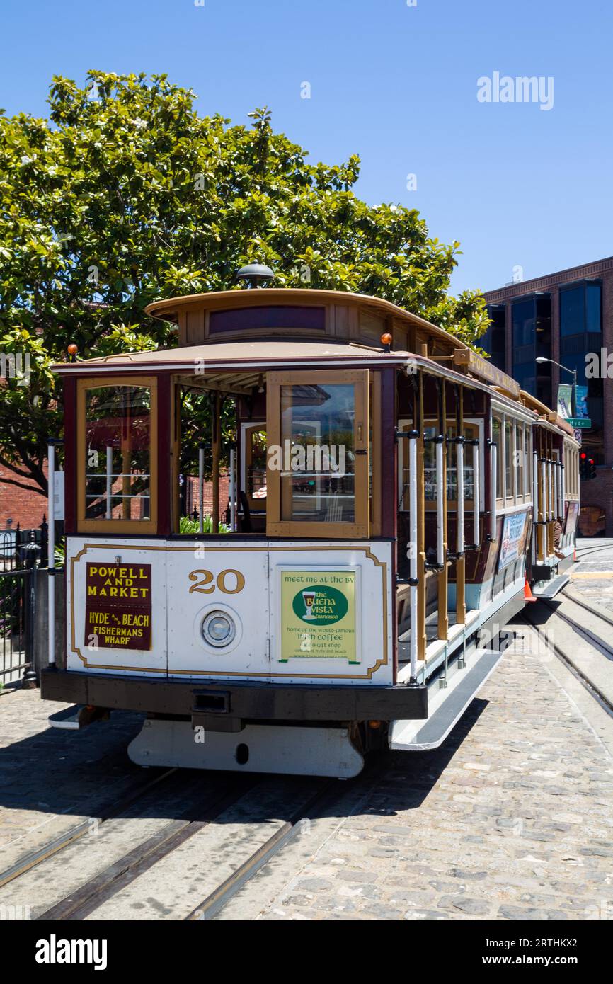 Cable Car of the Powell-Hyde Line at the terminus on Hyde Street in ...
