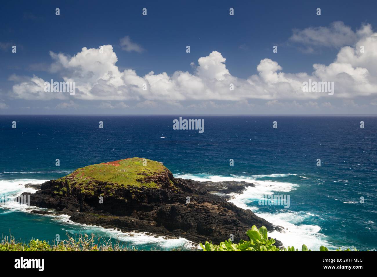 Offshore island at Kilauea Point, the northernmost point of Kauai ...