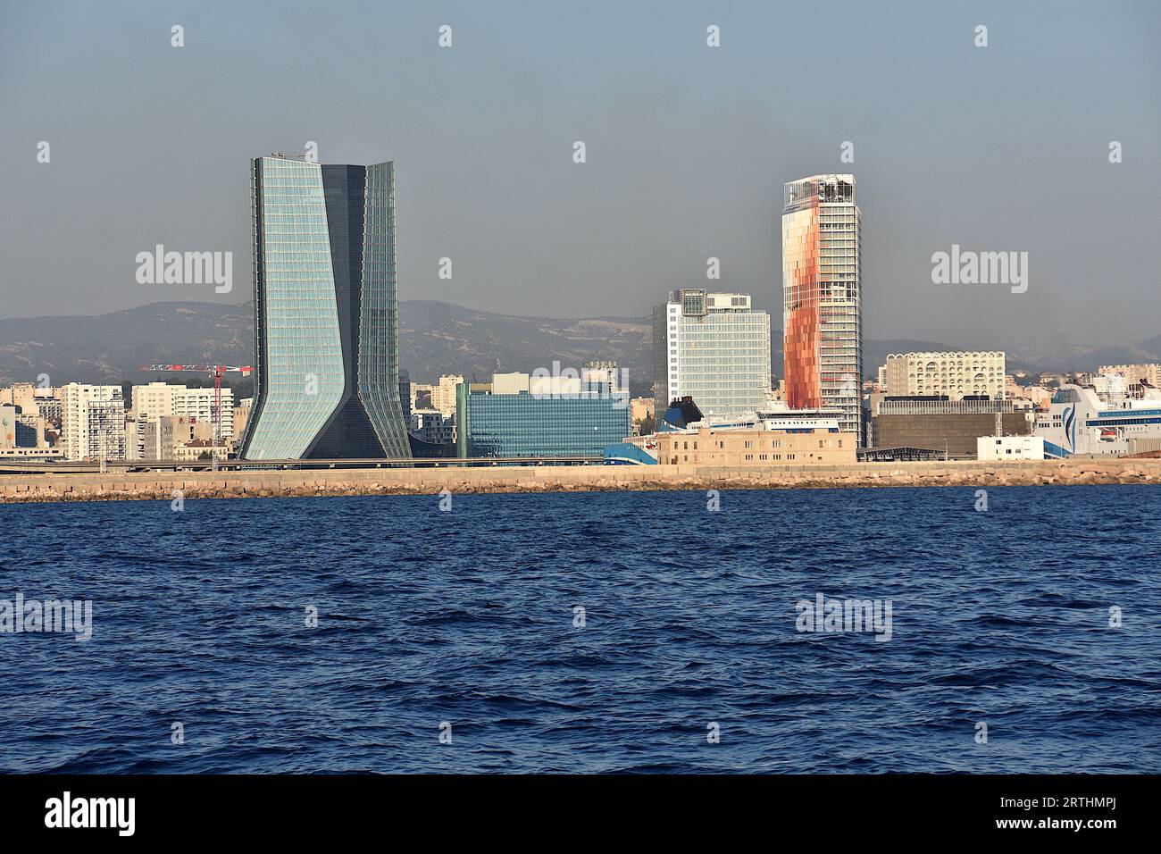 View of the CMA-CGM tower by architect Jean Nouvel (L) and the La ...