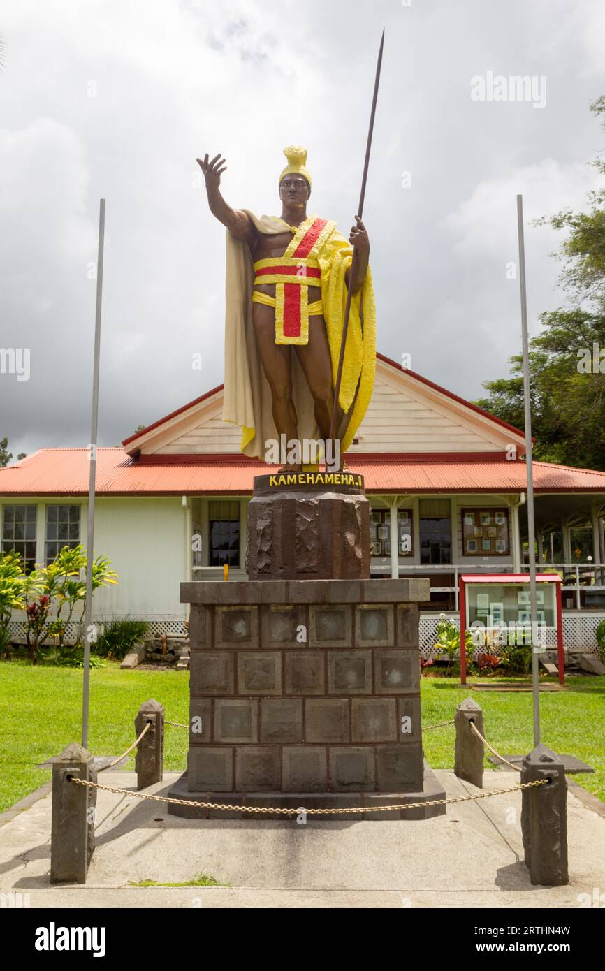 Statue of King Kamehameha I in Kapaau on Big Island, Hawaii, USA Stock ...