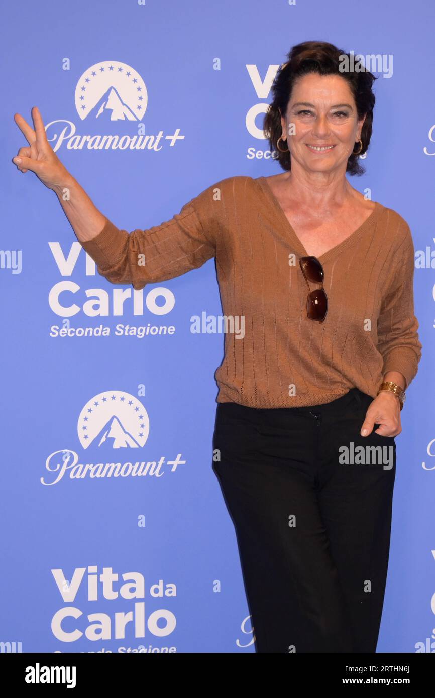 Monica Guerritore attends the photocall of new Paramount+ series Vita da Carlo second season at ...