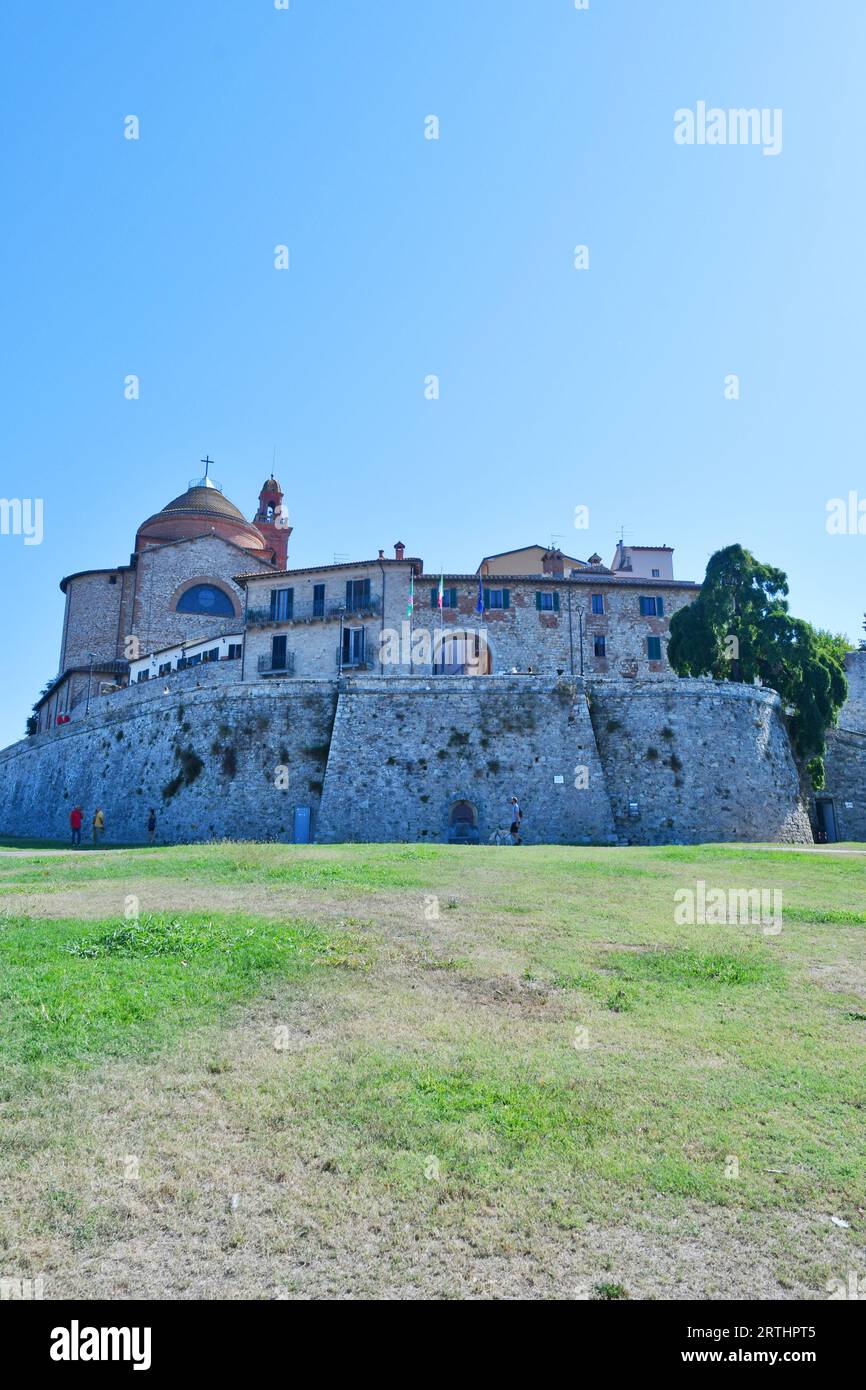 The walls of Castiglione del Lago, a medieval town in the Umbria region ...