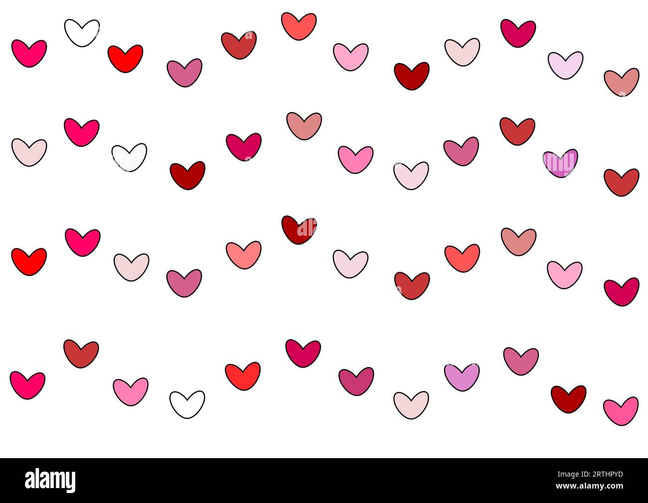 Hearts in wave pattern, illustration, full size Stock Photo - Alamy