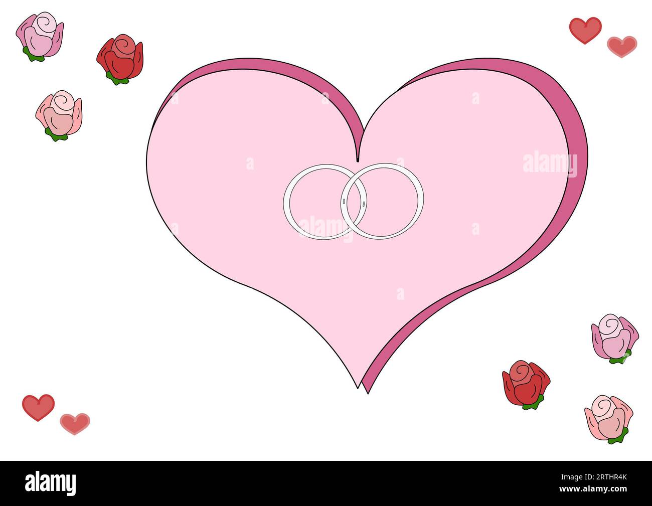 Marriage motif, white background, illustration Stock Photo - Alamy