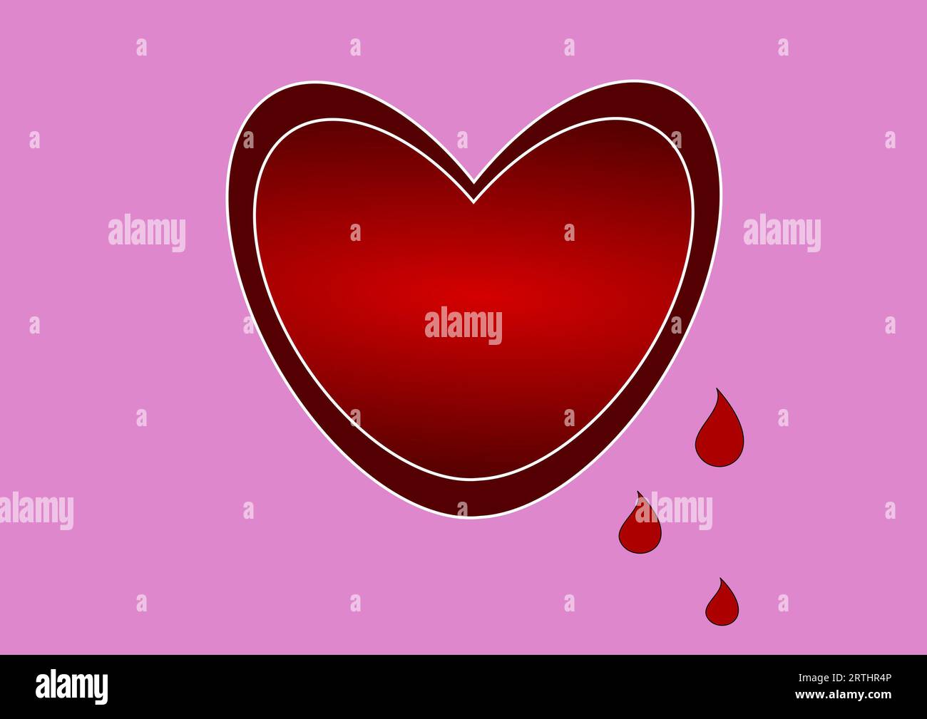 Bleeding heart, illustration Stock Photo - Alamy