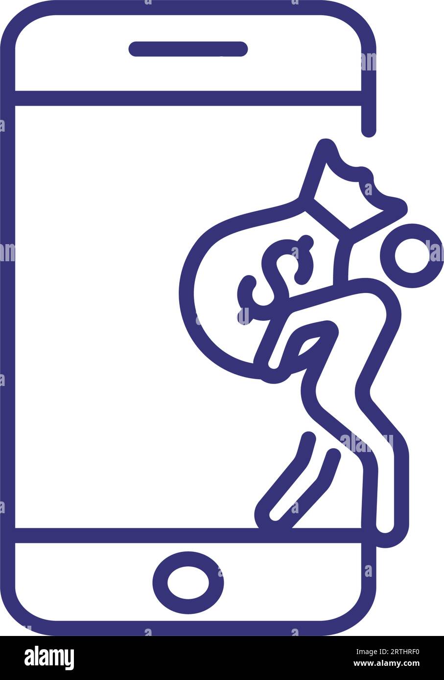 Online fraud icon line Cut Out Stock Images & Pictures - Alamy