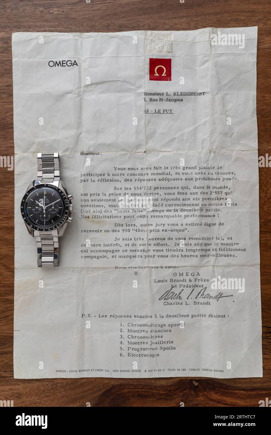 Vintage Omega Speedmaster 145.022-69 Contest Watch Stock Photo - Alamy