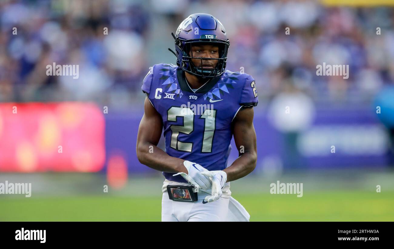TCU safety Bud Clark lines up on defense during the first half an NCAA ...