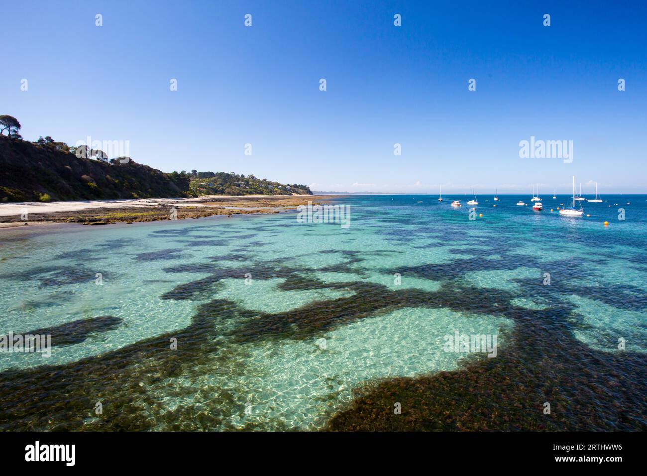 Flinders back beach on a hot summer's afternoon in the Mornington ...