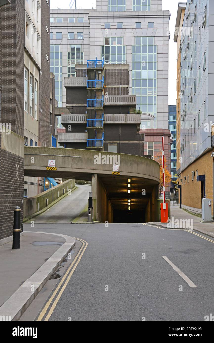 Entry Ramp to Underground Parking Garage in Big City Stock Photo - Alamy