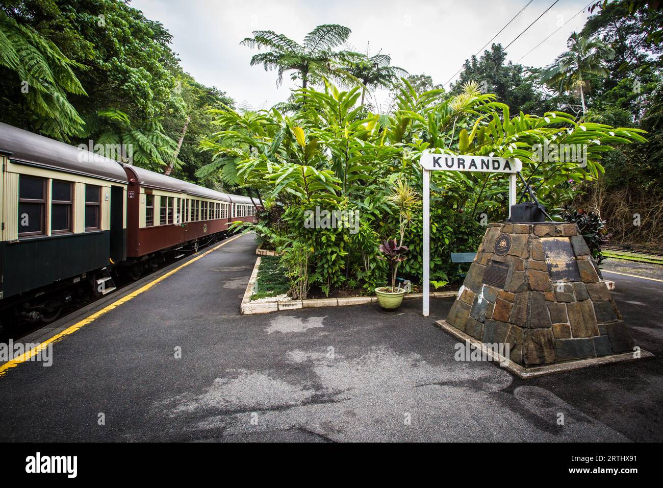 The iconic Kuranda train station in Kuranda, Queensland, Australia ...