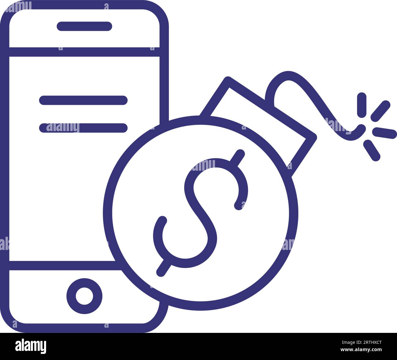 Online fraud icon line Cut Out Stock Images & Pictures - Alamy